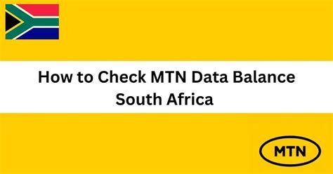 How To Check MTN Data Balance In South Africa