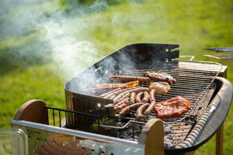 Barbecue In Garden Stock Image Image Of Picnic Meat 41676081