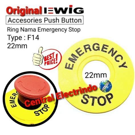 Ring Nama Push Button Emergency EWIG F14 22mm Lazada Indonesia