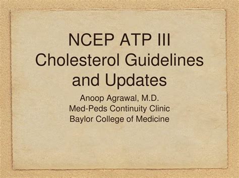 Ppt Ncep Atp Iii Cholesterol Guidelines And Updates Powerpoint Presentation Id 564832