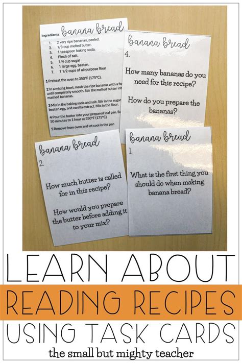 Reading A Recipe Task Cards Functional Reading Life Skills Task Cards Task Cards Life Skills