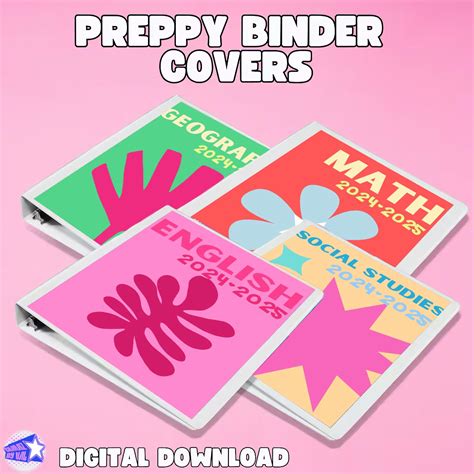 Preppy Binder Cover Preppy Binder Cover Printable Notebook Cover Preppy