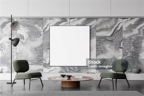 세련된 집 거실 인테리어 안락의자 2개와 커피 테이블 모형 프레임 0명에 대한 스톡 사진 및 기타 이미지 0명 가구 가정 생활 Istock