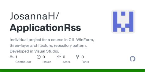 GitHub JosannaH ApplicationRss Individual Project For A Course In C WinForm Three Layer