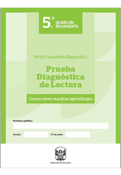 Prueba Diagnóstica De Matemática 5 Secundaria Minedu