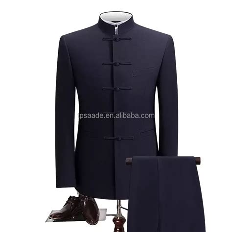 Tailor Made Chinese Style Stand Collar Suit Mens Two Piece Tang Suit