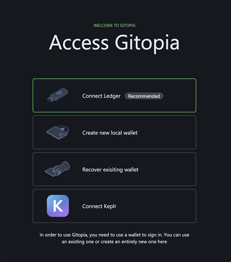 wallet overview gitopia