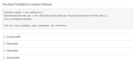 Solved The Class Myobject Is Used As Follows Myobject Myobj