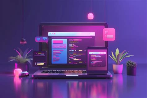 Premium Photo Web Dev Design In 3d Vector Illustration Laptop Phone