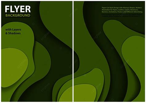 Modern Flyer Paper Cut Style Design With Green Layers Poster Template