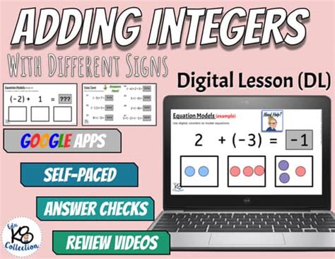 Adding Integers With Different Signs Digital Lesson By Eduk8 Collection