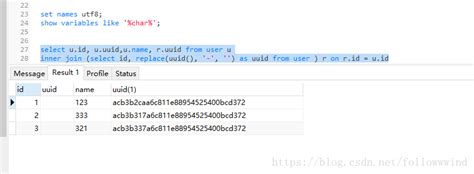 Mysql批量补充uuid， Function Uuid And Replace Cant Work Togetherconvertuuid Using Utf8mb4