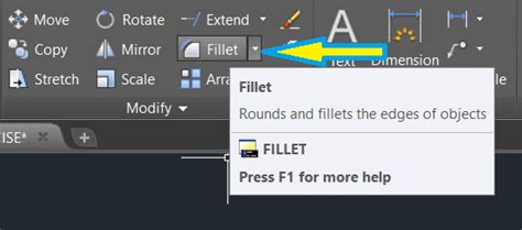 Choose The Fillet Tool From The Modify Panel The Current Co Quizlet