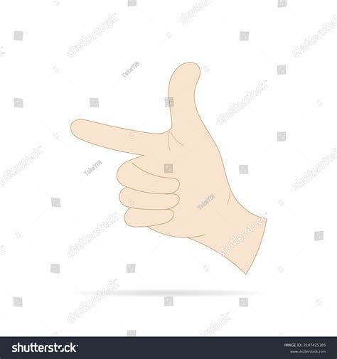 Hand Pose Woman Pointing Index Finger Stock Vector Royalty Free 2187425385 Shutterstock