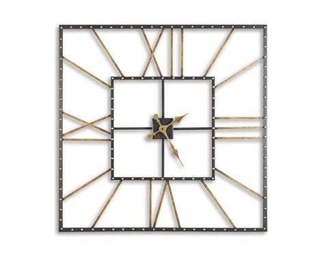 Signature Design By Ashley Casual Thames Wall Clock Blackgold Finish