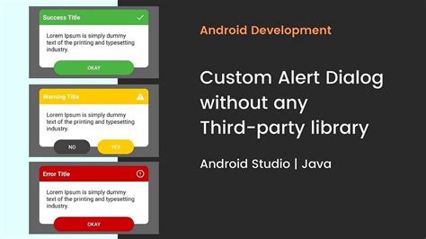 How To Create Custom Alert Dialog In Android Android Studio Java