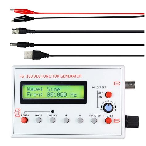 Hot Fg 100 Dds Function Signal Generator Frequency Counter 1hz 500khz Sine With Bnc Cable