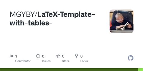 GitHub MGYBY LaTeX Template With Tables