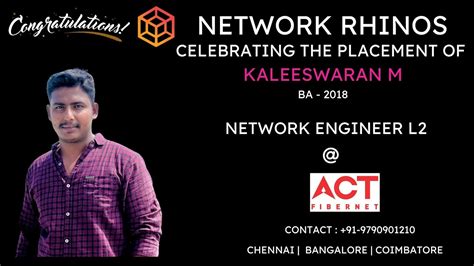 Success Story Kaleeswaran M From Ba Graduate To Networking Pro Network Rhinos Podcast