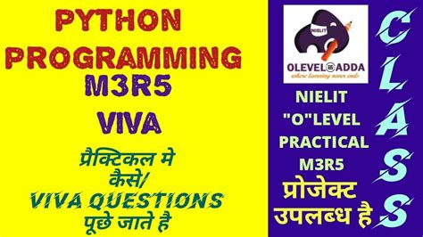 Module Code M3 R5python Programming Language Nielit Olevel 2021