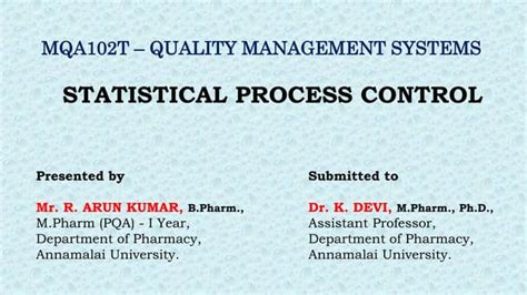 Statistical Process Control Pptx