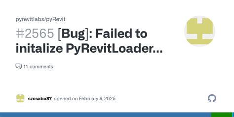 Bug Failed To Initalize PyRevitLoader Issue Pyrevitlabs PyRevit GitHub