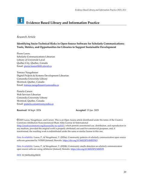 Pdf Identifying Socio Technical Risks In Open Source Software For Scholarly Communications