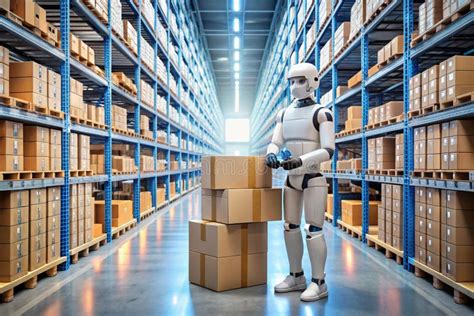 Ai Driven Smart Retail Autonomous Robots In Store Logistics Stock Illustration Illustration