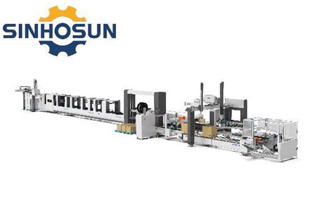 High Speed Inline Folding Gluing Machine Intelligent Folder Gluer With Fully Automatic Packing