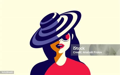 복고풍 스타일의 모자를 쓴 아름다운 여성 여성의 초상화의 벡터 일러스트 레이 션 모자 모자류에 대한 스톡 벡터 아트 및 기타 이미지 모자 모자류 관능 안경 Istock