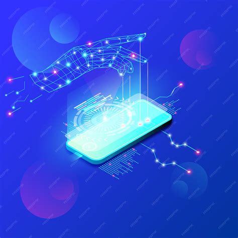 기술 및 엔지니어링 디지털 통신 개념 하이테크 미래 기술 배경 프리미엄 벡터