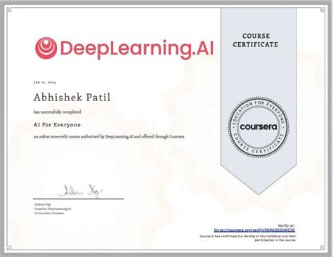 Ai Artificialintelligence Certification Deeplearning Coursera
