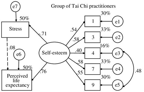 Modified Unconstrained Model With Standardized Coefficients Calculated