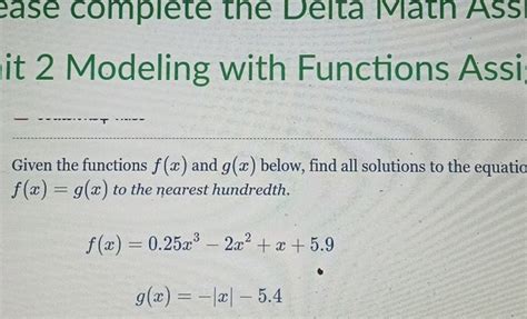 Case Complete The Delta Math Assi It 2 Modeling With Functions Assi