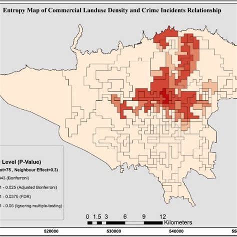 Spatial Relationships Of Crime And Subway Stations Density Download