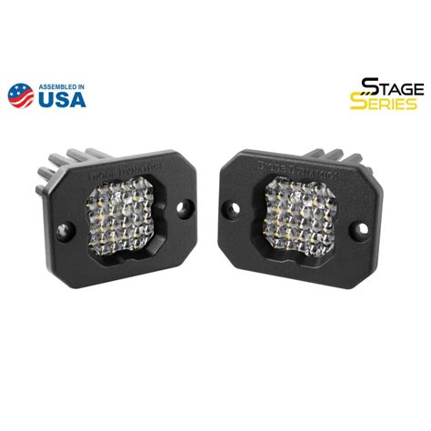 Diode Dynamics Stage Series C1 Led Pod Sport White Flood Flush Bbl Pair