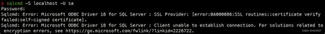 【sql Server】sqlcmd Error Ssl Routinescertificate Verify Failedself Signed Certificate