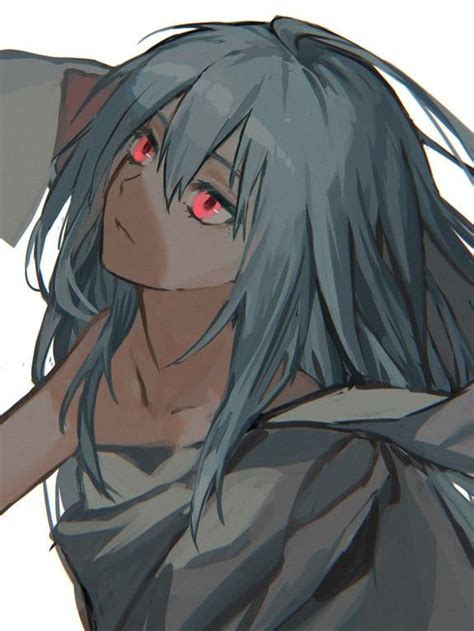 An Anime Character With Grey Hair And Red Eyes Holding A Baseball Bat In Her Hand