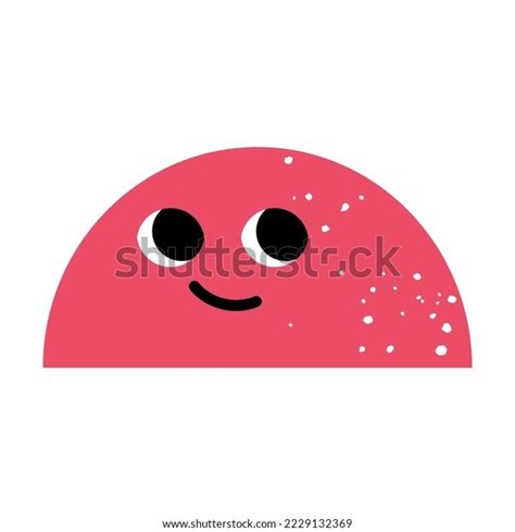 Colorful Red Semicircle Geometry Figure Cartoon Stock Vector Royalty