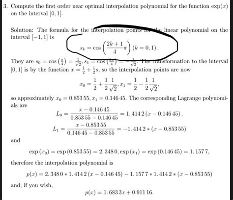 solved 3 compute the first order near optimal interpolation