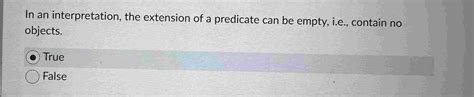 Solved In An Interpretation The Extension Of A Predicate