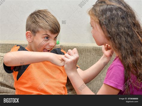 Angry Boy Fights Girl Image And Photo Free Trial Bigstock