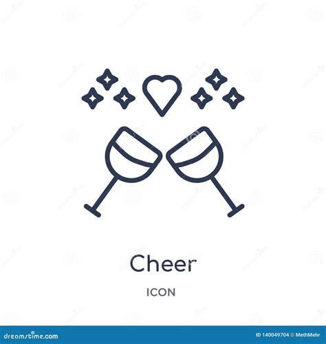 Linear Cheer Icon From Birthday Party Outline Collection Thin Line Cheer Vector Isolated On