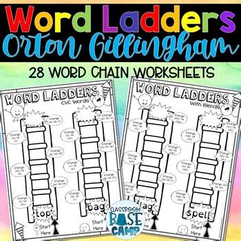 Word Ladders Word Chains Orton Gillingham Activities By Classroom Base Camp