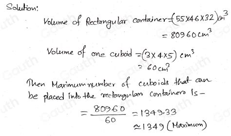 Solved Find The Maximum Number Of Cuboids Cm By Cm By Cm That Can Be Placed Into