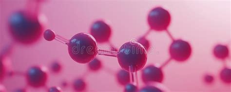 Molecular Structure Visualization In Vibrant Pink Hues Showcasing Interconnected Atoms And