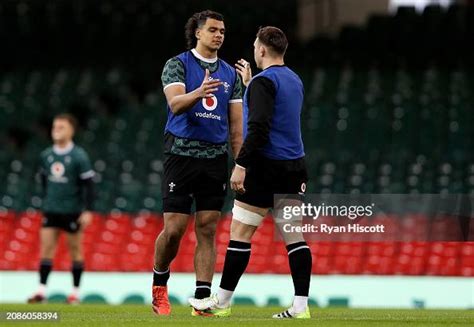 Mackenzie Martin Of Wales Shakes Hands With Taine Basham During The News Photo Getty Images