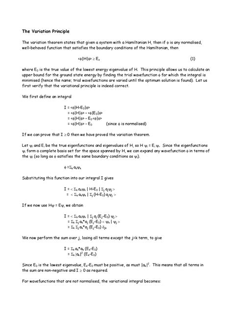 The Variational Principle Docsity