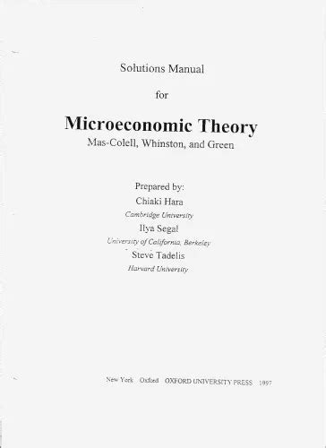 خرید کتاب Microeconomic Theory Solutions Manual For Mas Colell دانلود کتاب
