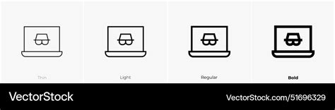 Hacker Icon Thin Light Regular And Bold Style Vector Image
